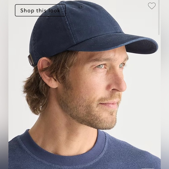 J. Crew | Accessories | J Crew Dark Blue Baseball Hat With Leather Trim ...